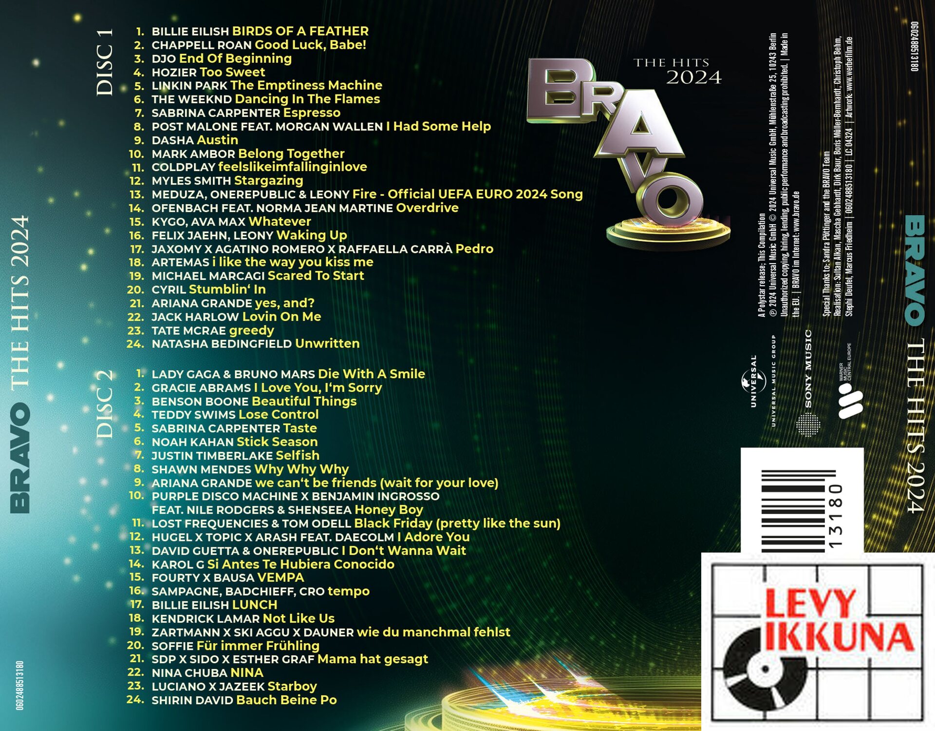 Various Artists – Bravo The Hits 2024 2CD | KOKOELMAT | Levyikkuna